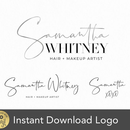 Signature Logo Design Instant Download DIY Premade Hair - Etsy