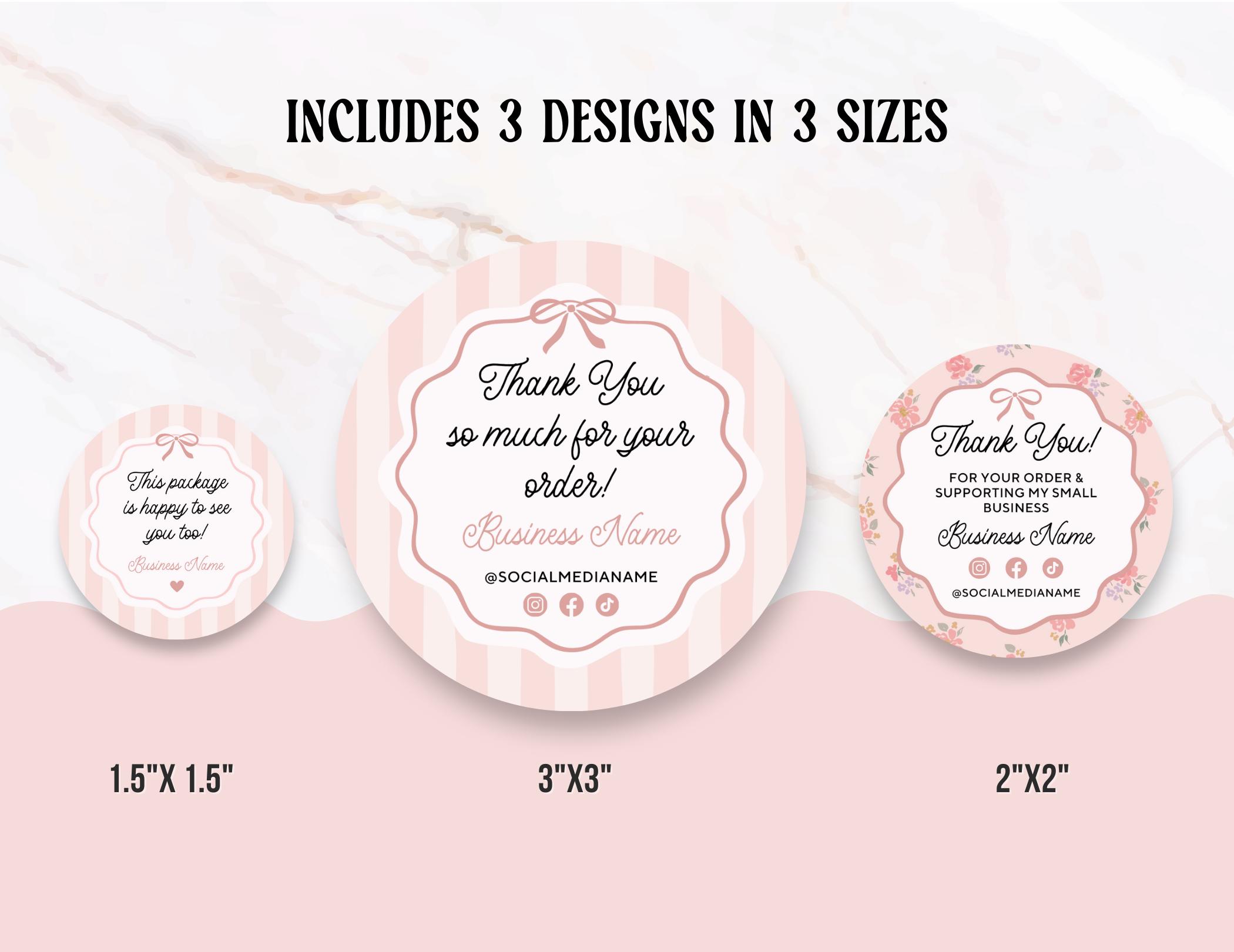DIY Coquette Aesthetic Stickers, Editable Circle Label Canva Template ...