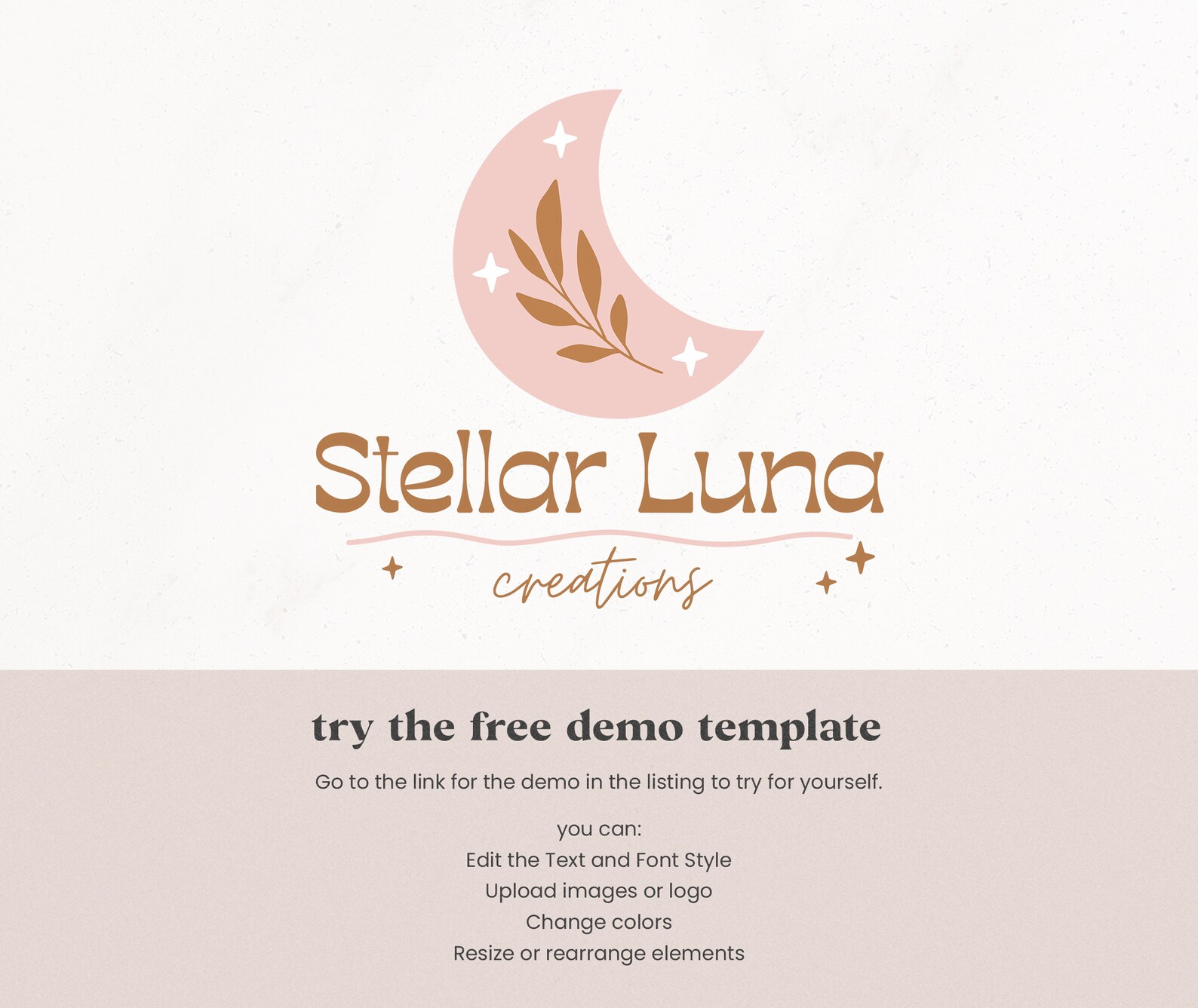 DIY Retro Groovy MOON Logo Design Instant Download Premade - Etsy