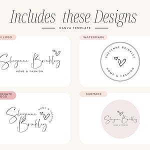 Heart Signature Logo Design Instant Download, DIY Lifestyle Logo Kit ...