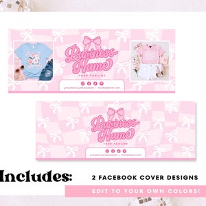 Editable Coquette Facebook Kit, Preppy Facebook Page Banners, DIY Cute ...