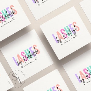 Editable Colorful Lash Logo Design Instant Download, DIY Retro Lash ...