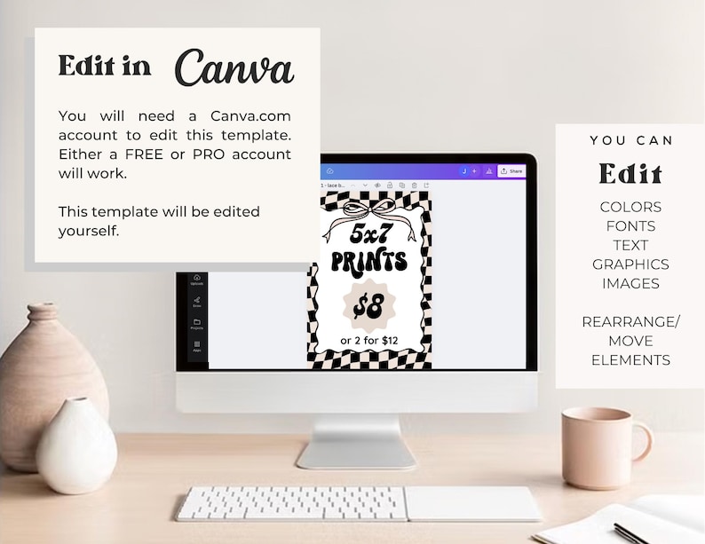 Retro DIY Printable Price Signs Canva Template, Editable Pop-up Shop ...