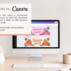 Editable Retro Fall Facebook Kit, Pink Pumpkin Facebook Page Banners ...