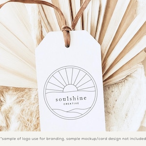 Modern Sun Logo Design Instant Download, Boho Sunshine DIY Premade Logo ...