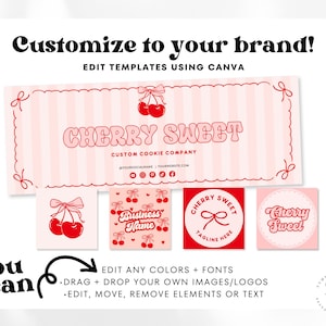 Editable Coquette Facebook Kit, Retro Cherries Facebook Page Banners ...
