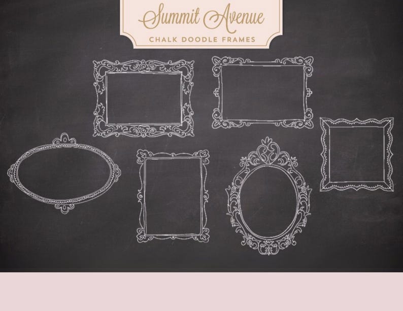 Coquette Frame Clipart Set, Hand Drawn Decorative Frames SVG PNG Canva ...