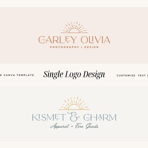 Sun Logo Design Instant Download, Boho Sunshine DIY Sunrise Luxury Logo ...