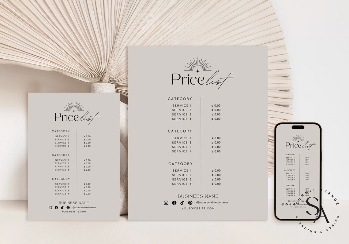 Minimalist Price List Canva Template, Instagram Story Price List ...