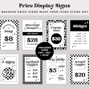 Retro DIY Printable Price Signs Canva Template, Editable Pop-up Shop ...