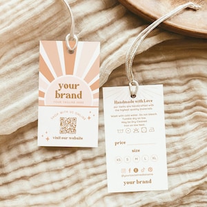 Sunshine Editable Price Tag Canva Template, Product Tags, Retro Product ...