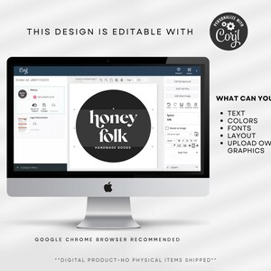 DIY Retro Groovy MOON Logo Design Instant Download, Premade Modern Boho ...