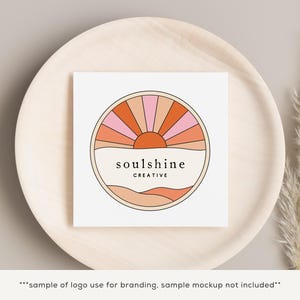 Modern Sun Logo Design Instant Download, Boho Sunshine DIY Premade Logo ...