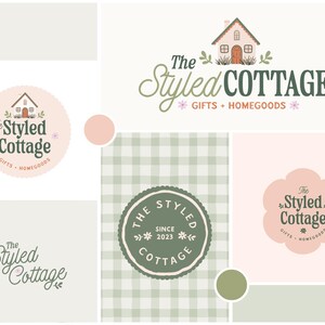 Cottagecore Logo Design, Editable Canva Logo Template, Boho Logo for ...