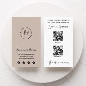 QR Code Leave Us A Review Us Business Card Canva Template, DIY Google ...