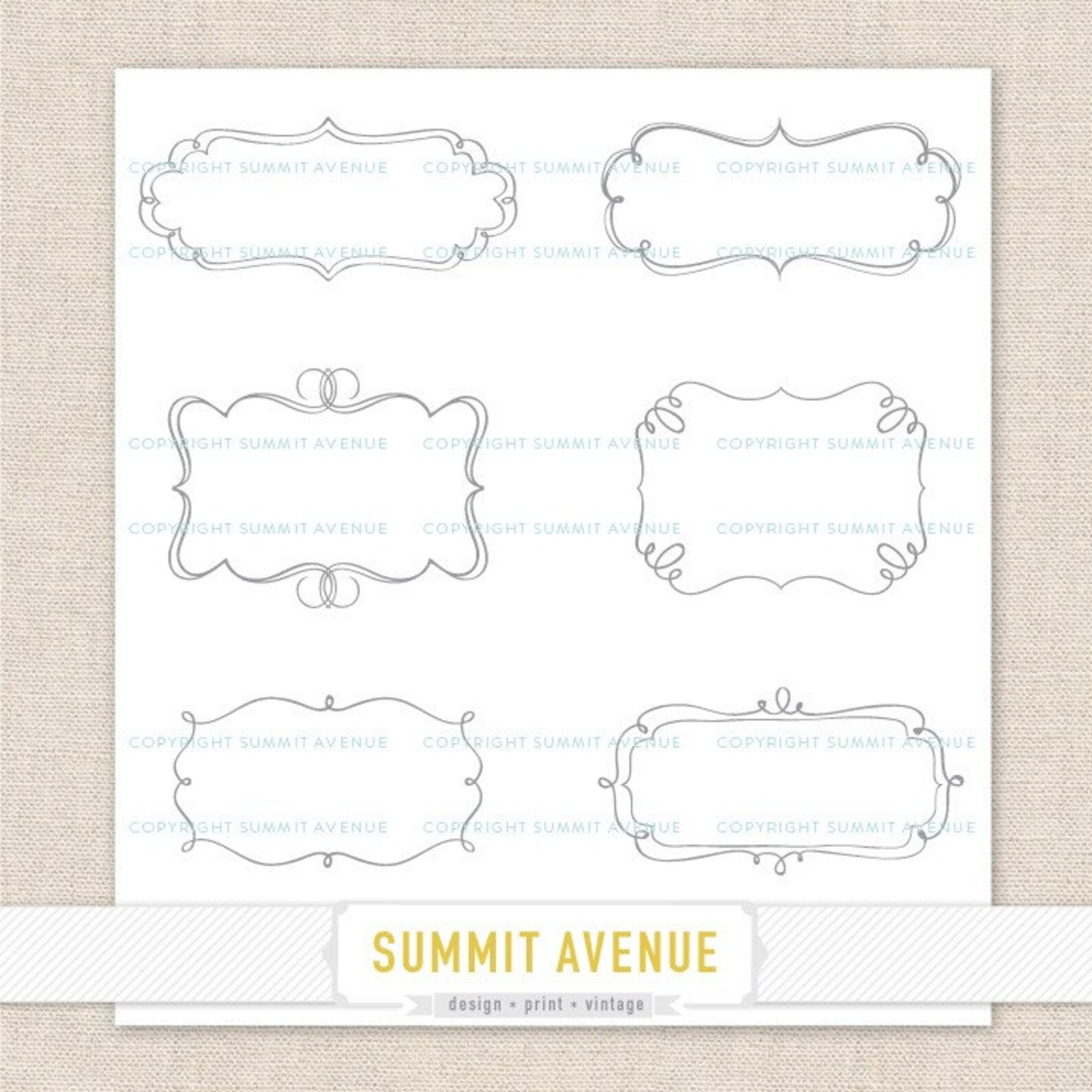 Scrapbooking Digital CLIP ART Set of 12 Fancy Hand Drawn - Etsy