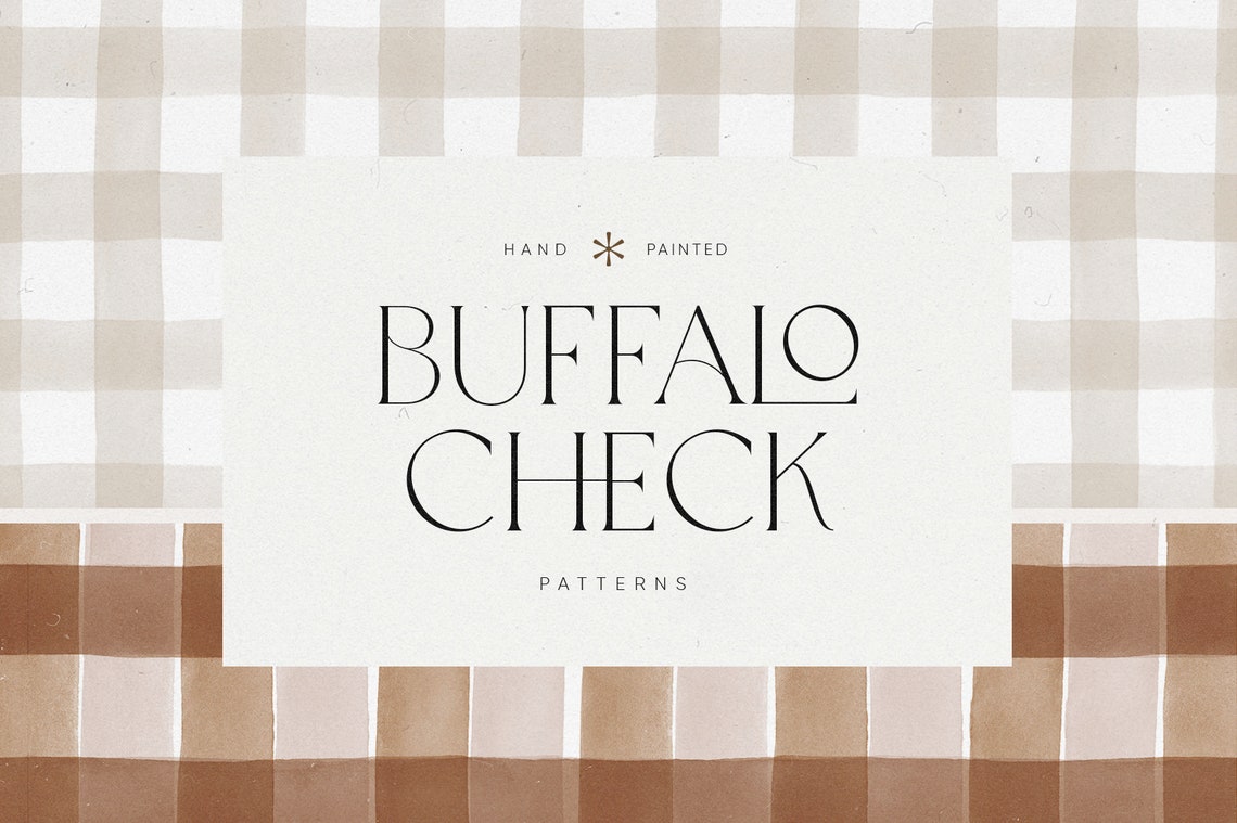 Hand Painted Buffalo Check Patterns, Watercolor Buffalo Check Digital ...