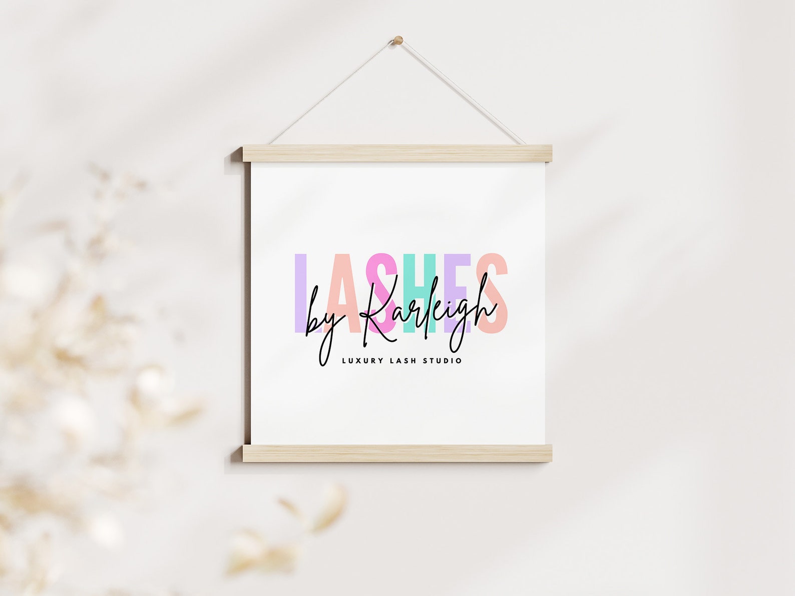 Editable Colorful Lash Logo Design Instant Download, DIY Retro Lash ...