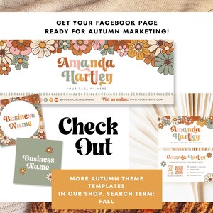 Editable Fall Facebook Kit, Retro Flowers Facebook Page Banners, Groovy ...