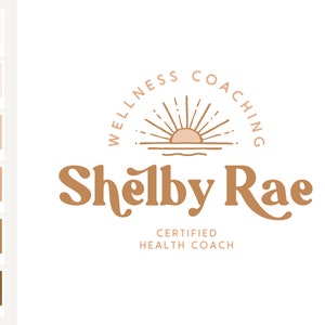 Editable Retro Sun Logo Design Instant Download, Canva Logo Template ...