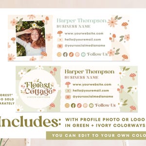 Cottagecore Email Signature Template Canva - Small Business Email ...
