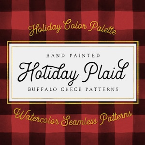 Holiday Hand Painted Buffalo Check Patterns, Watercolor Buffalo Check ...