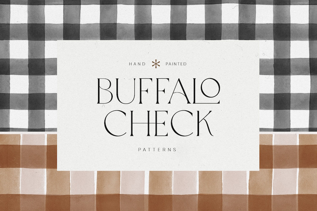 Hand Painted Buffalo Check Patterns, Watercolor Buffalo Check Digital ...