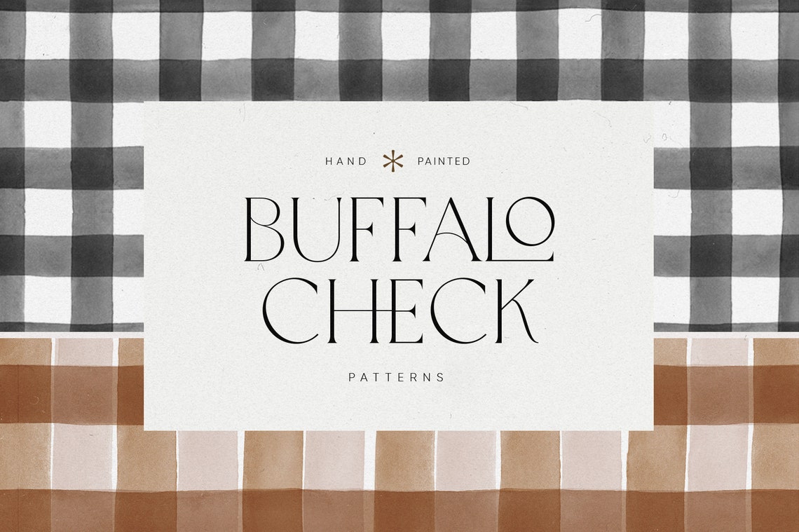 Hand Painted Buffalo Check Patterns Watercolor Buffalo Check - Etsy