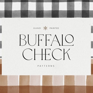 Hand Painted Buffalo Check Patterns, Watercolor Buffalo Check Digital ...