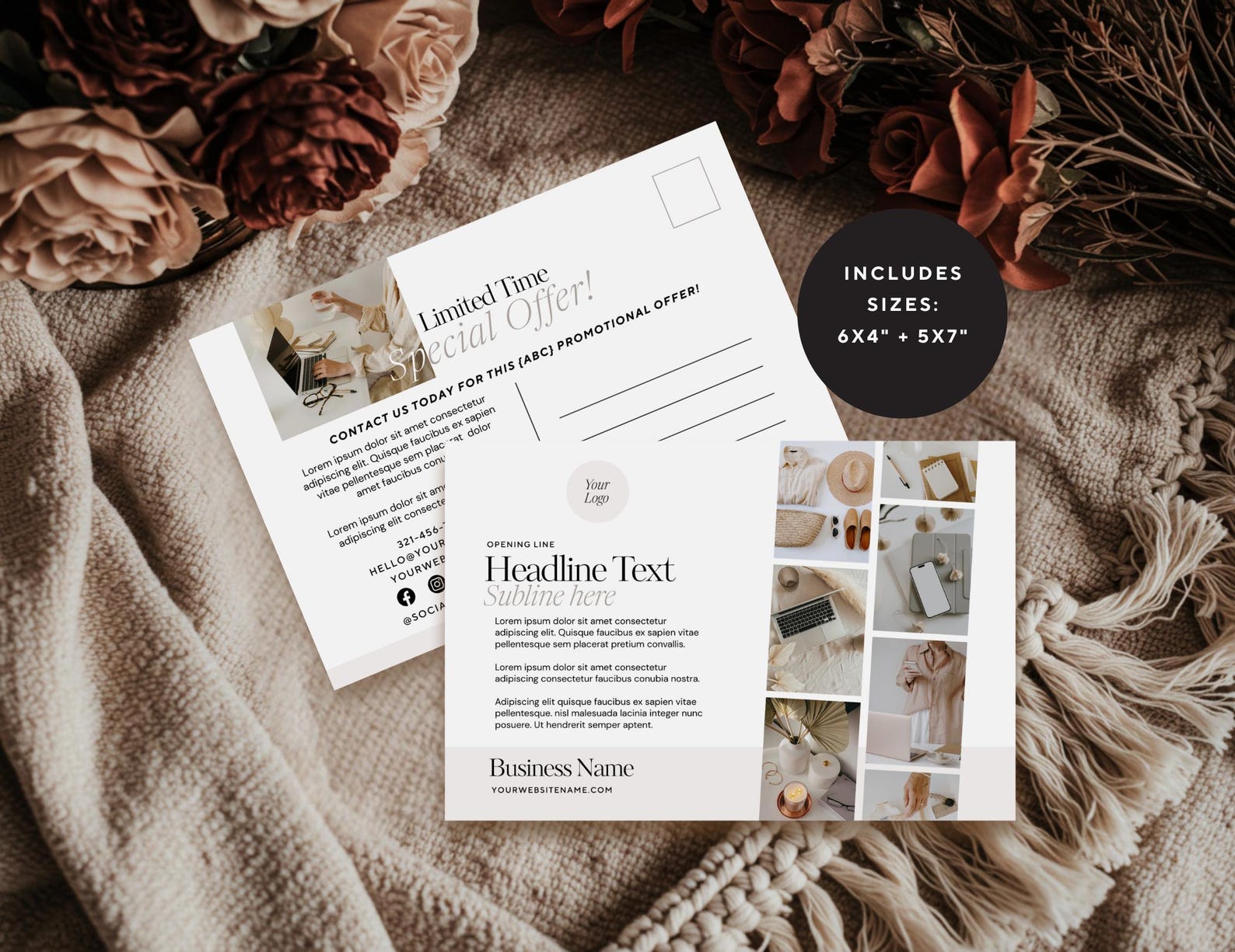 Wholesale Post Card Direct Mail Canva Template, Small Business Modern ...