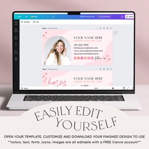 Pink Peach Email Signature Template Canva, Gmail Outlook, Small ...