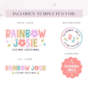 Rainbow Logo Design Template, Editable Canva Logo Design, Retro Rainbow ...