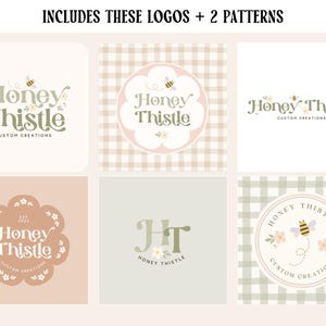 Cottagecore Logo Design, Editable Canva Logo Template, Boho Bee Logo ...