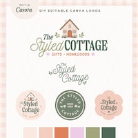Cottagecore Logo Design Canva Template, DIY Editable Logo Template ...