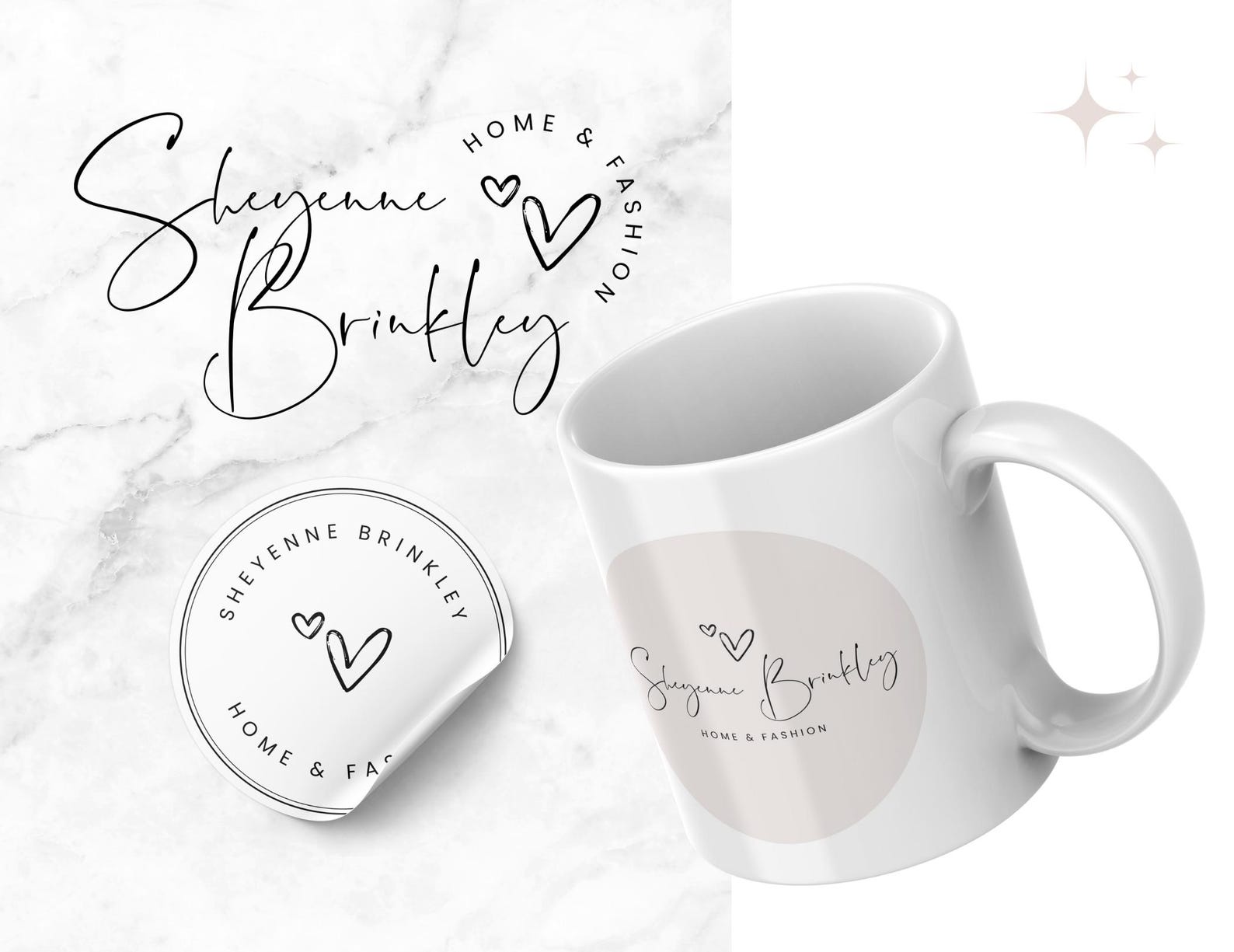 Heart Signature Logo Design Instant Download, DIY Lifestyle Logo Kit ...