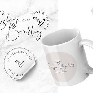 Heart Signature Logo Design Instant Download, DIY Lifestyle Logo Kit ...