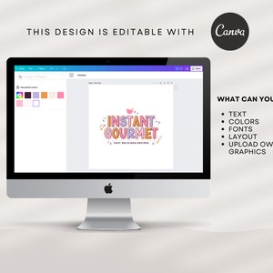 DIY Retro Cooking Logo Design, Food Blogger Logo Template, Editable ...