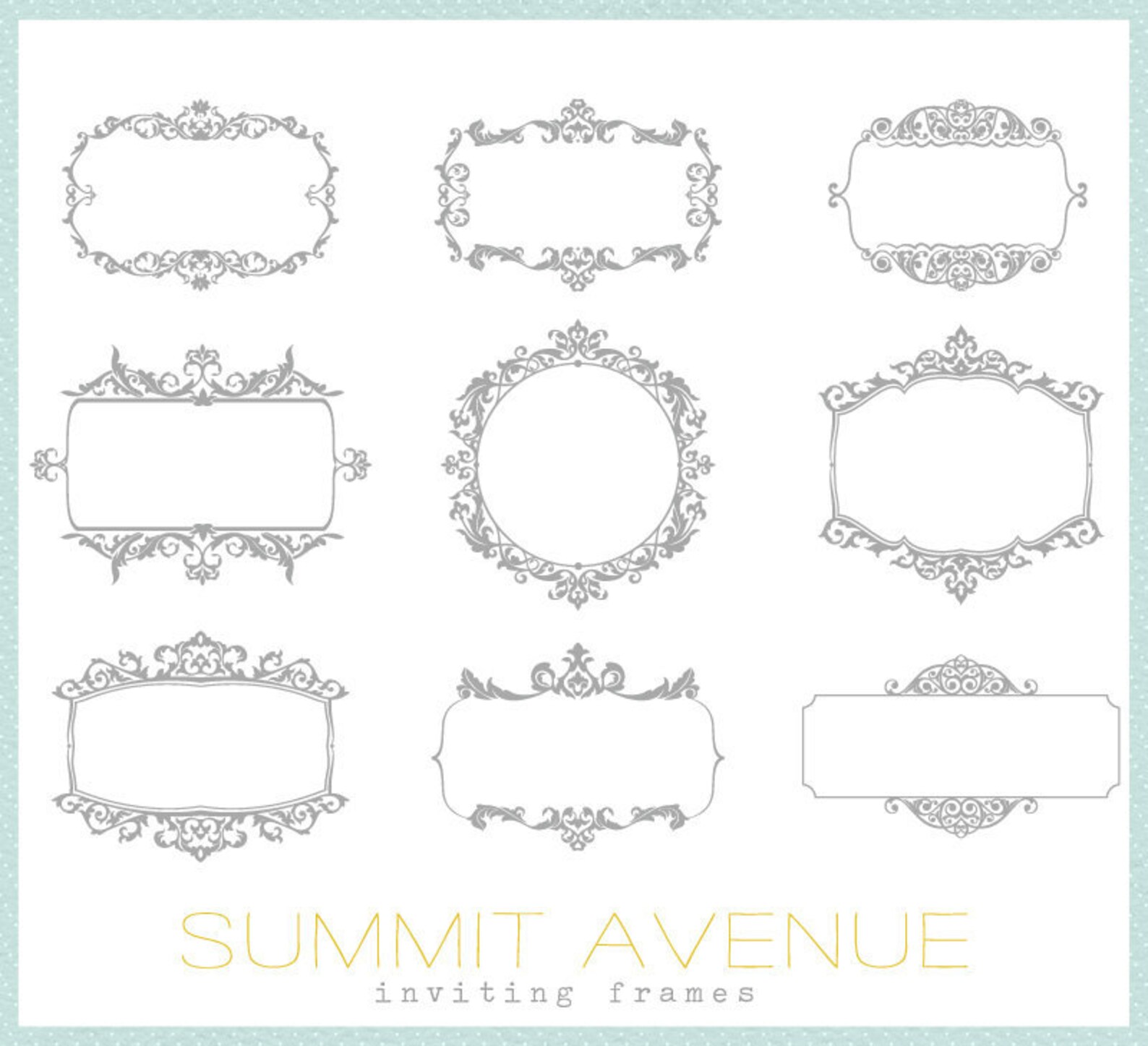 CLIP ART Set of 18 Designer Frames Personal & Commercial Use - Etsy