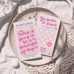 Editable Loyalty Card Template, Vintage Guest Check Customer Punch Card ...
