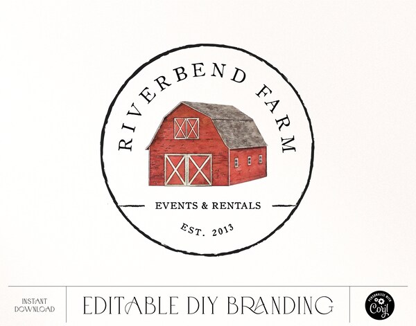 Set Vintage Farm Hand Drawn Logo. Vintage Logo Barn Logo - Etsy Canada