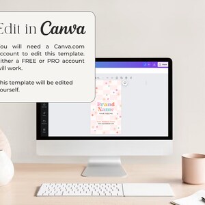 Retro Flower Editable Price Tag Canva Template, Check Printable Product ...