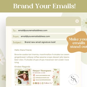 Cottagecore Email Signature Template Canva - Small Business Email ...