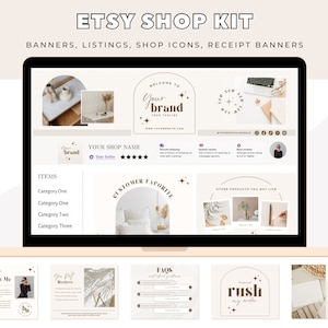 Etsy Shop Banner Template Canva, Luxury Etsy Shop Kit, Canva Templates ...