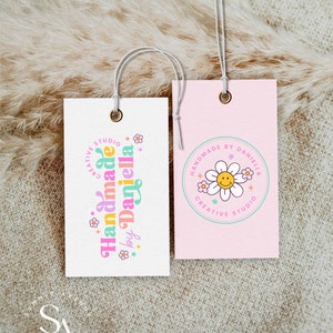 DIY Retro Groovy Flower Logo Design Instant Download Premade - Etsy