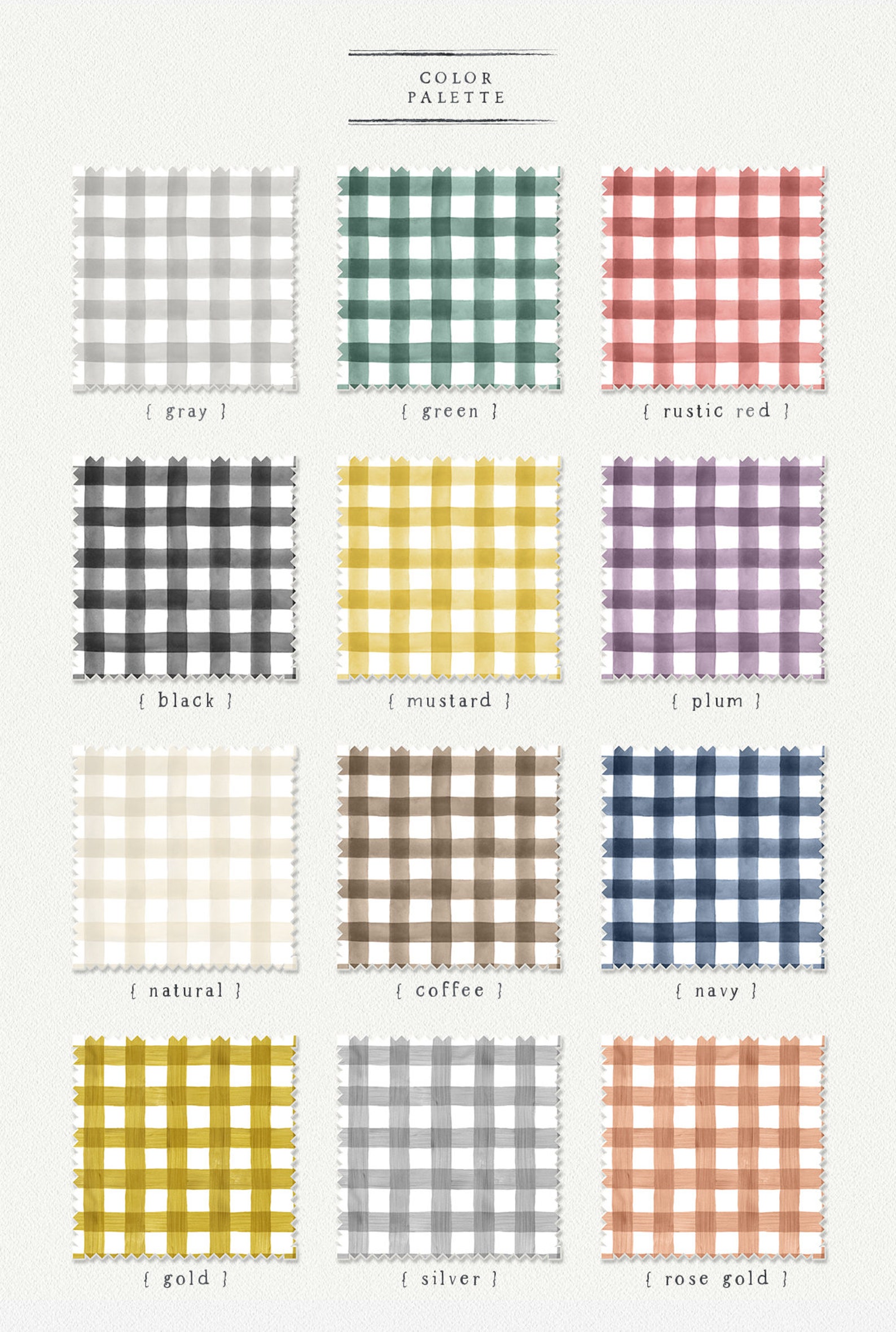 Hand Painted Buffalo Check Patterns, Watercolor Buffalo Check Digital ...