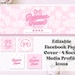 Editable Coquette Facebook Kit, Preppy Facebook Page Banners, DIY Cute ...