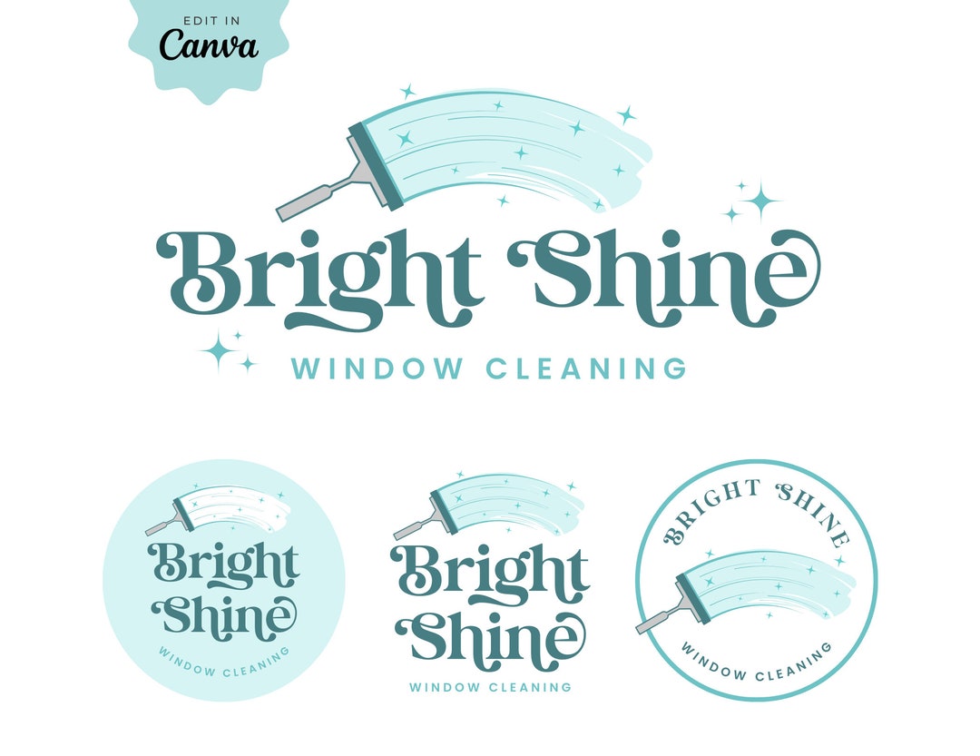 Editable Window Cleaning Service Logo Canva Logo Template, Instant ...