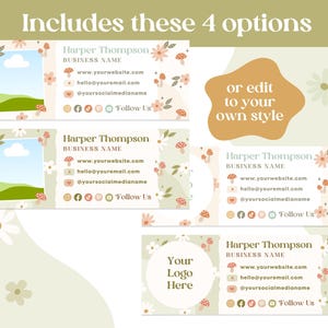 Cottagecore Email Signature Template Canva - Small Business Email ...