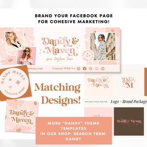 Editable Retro Facebook Kit, Rainbow Facebook Page Banners, DIY Pink ...