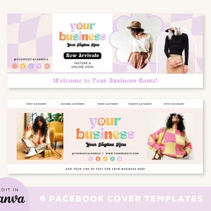 Editable Facebook Covers, Boho Floral Facebook Page Banners, Retro ...